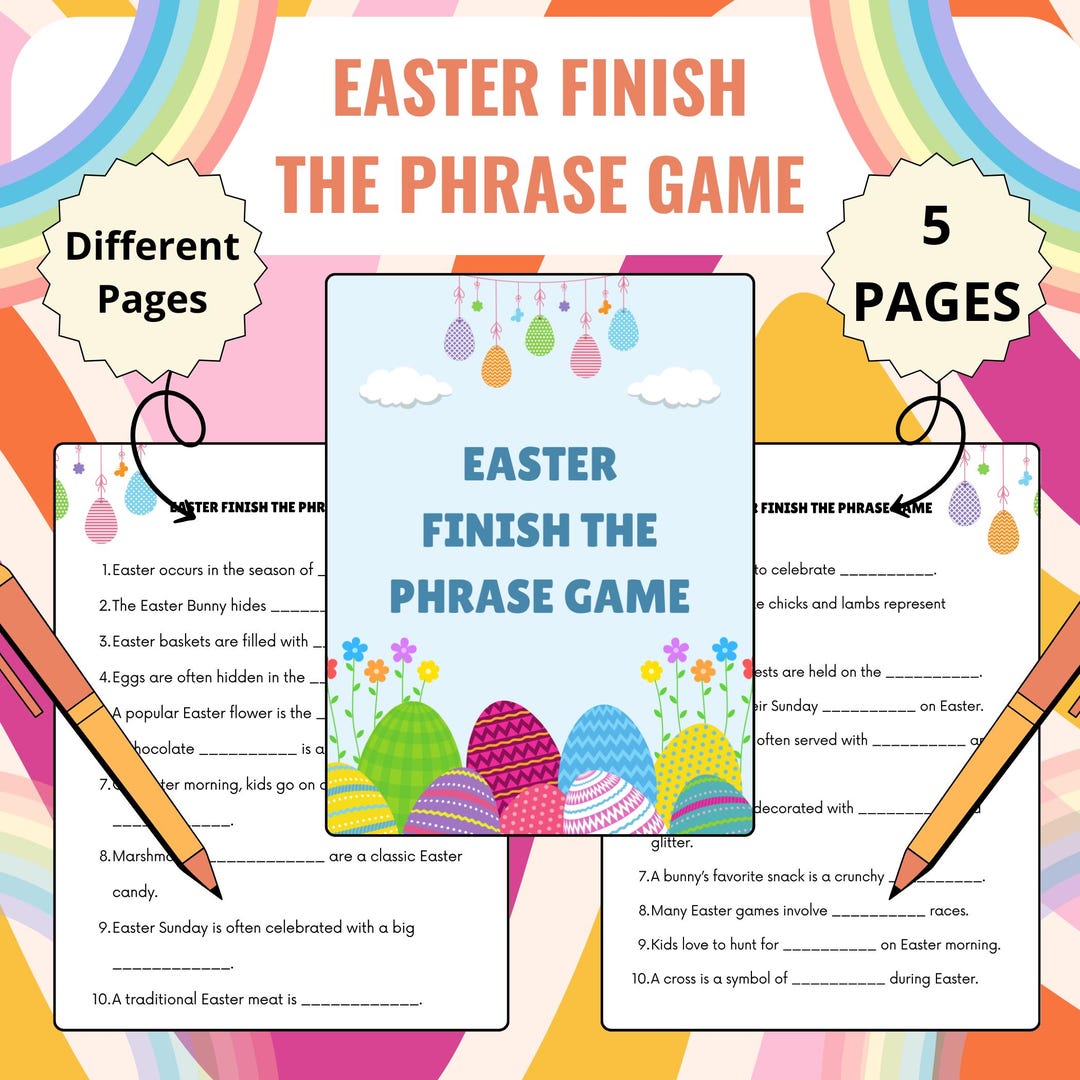 Easter Finish the Phrase | Easter Party Game | Fun Easter Bunny ...