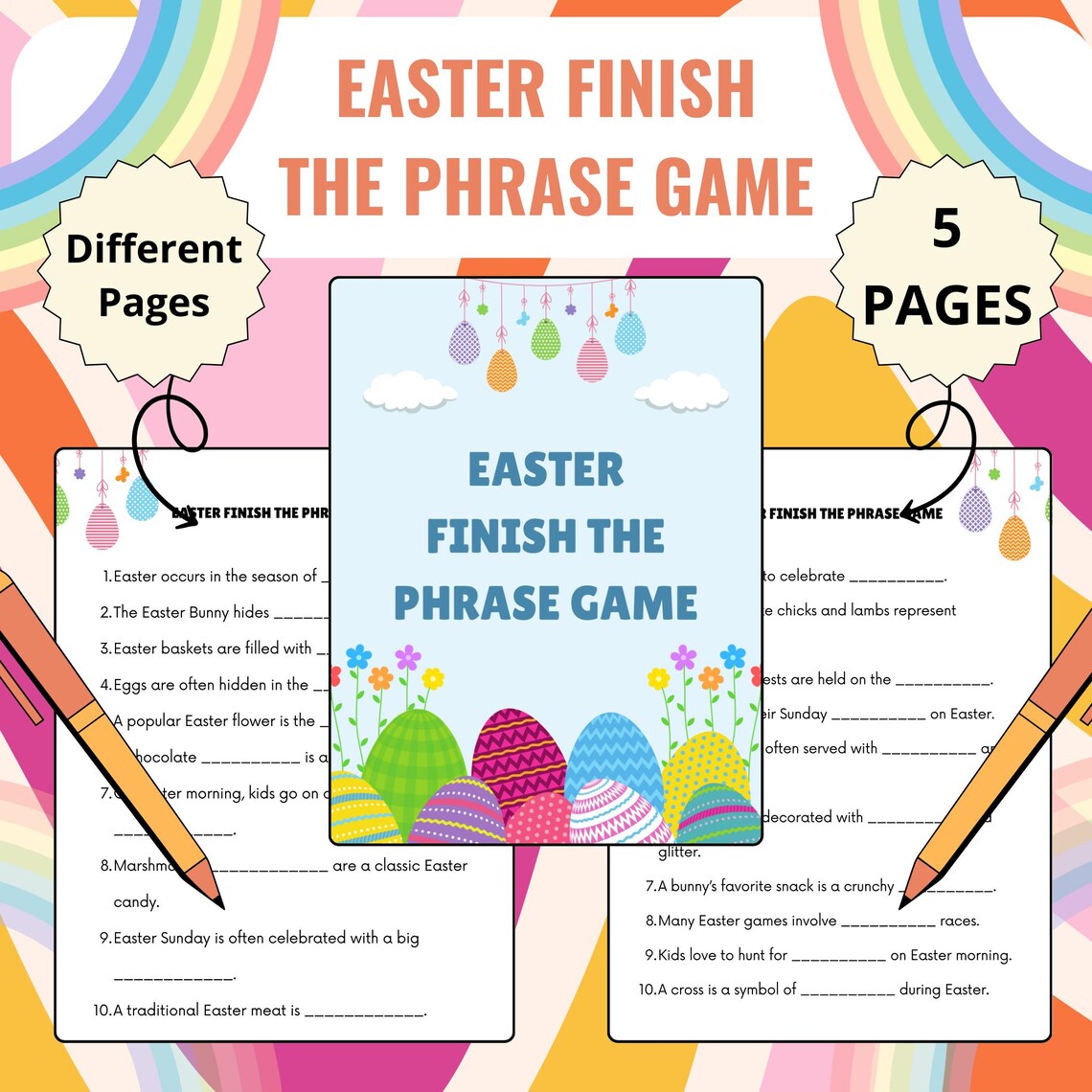 Easter Finish the Phrase | Easter Party Game | Fun Easter Bunny ...