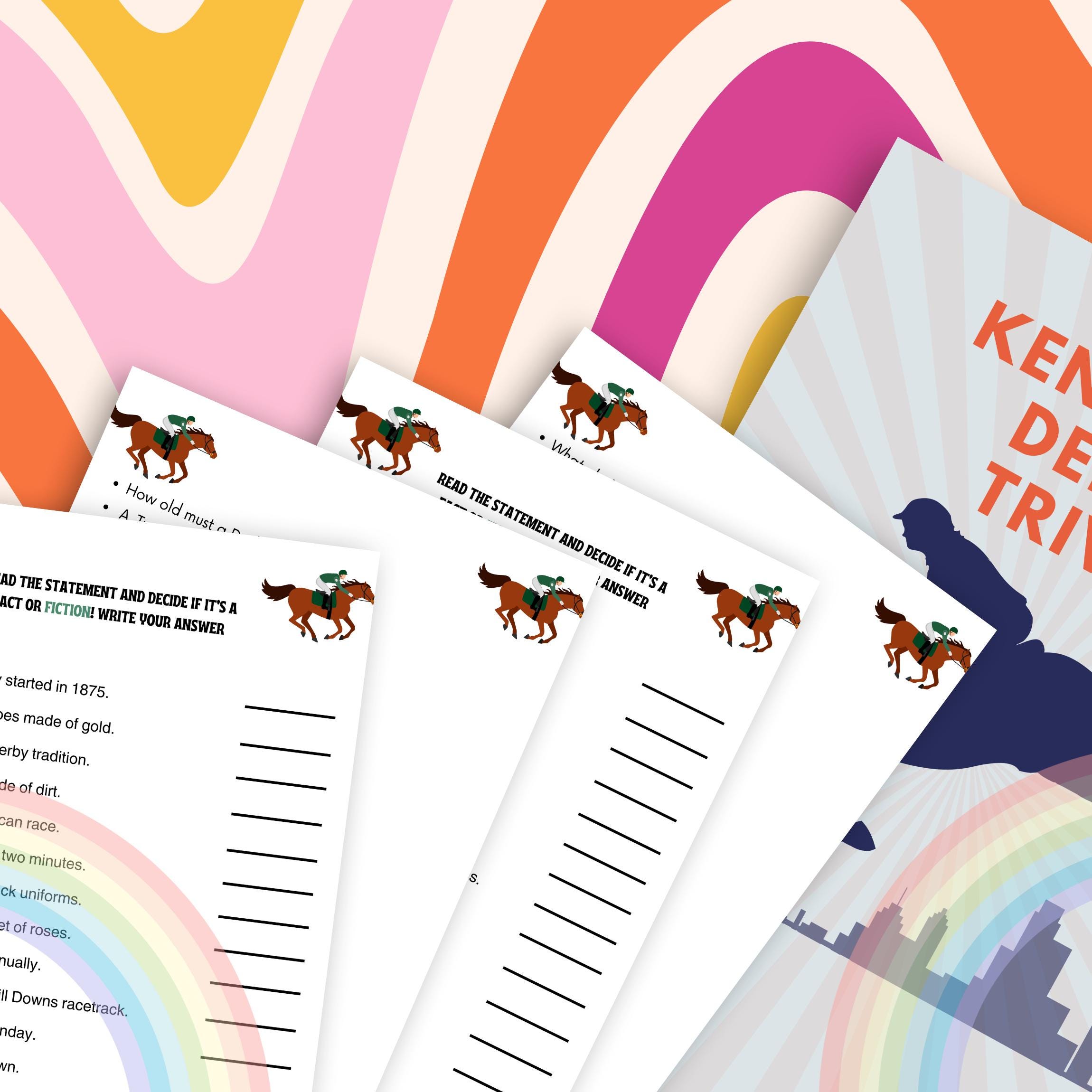 Kentucky Derby Trivia Game | Printable 151st Derby Party Games | 2025 ...