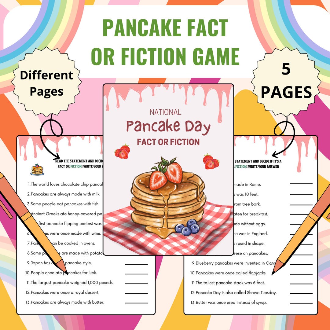 Pancake Trivia | Pancake Trivia Game | Printable Trivia | Pancake Fact ...