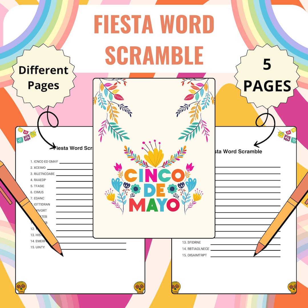 Fiesta Party Word Scramble | Fiesta Games Classroom | Cinco De Mayo ...