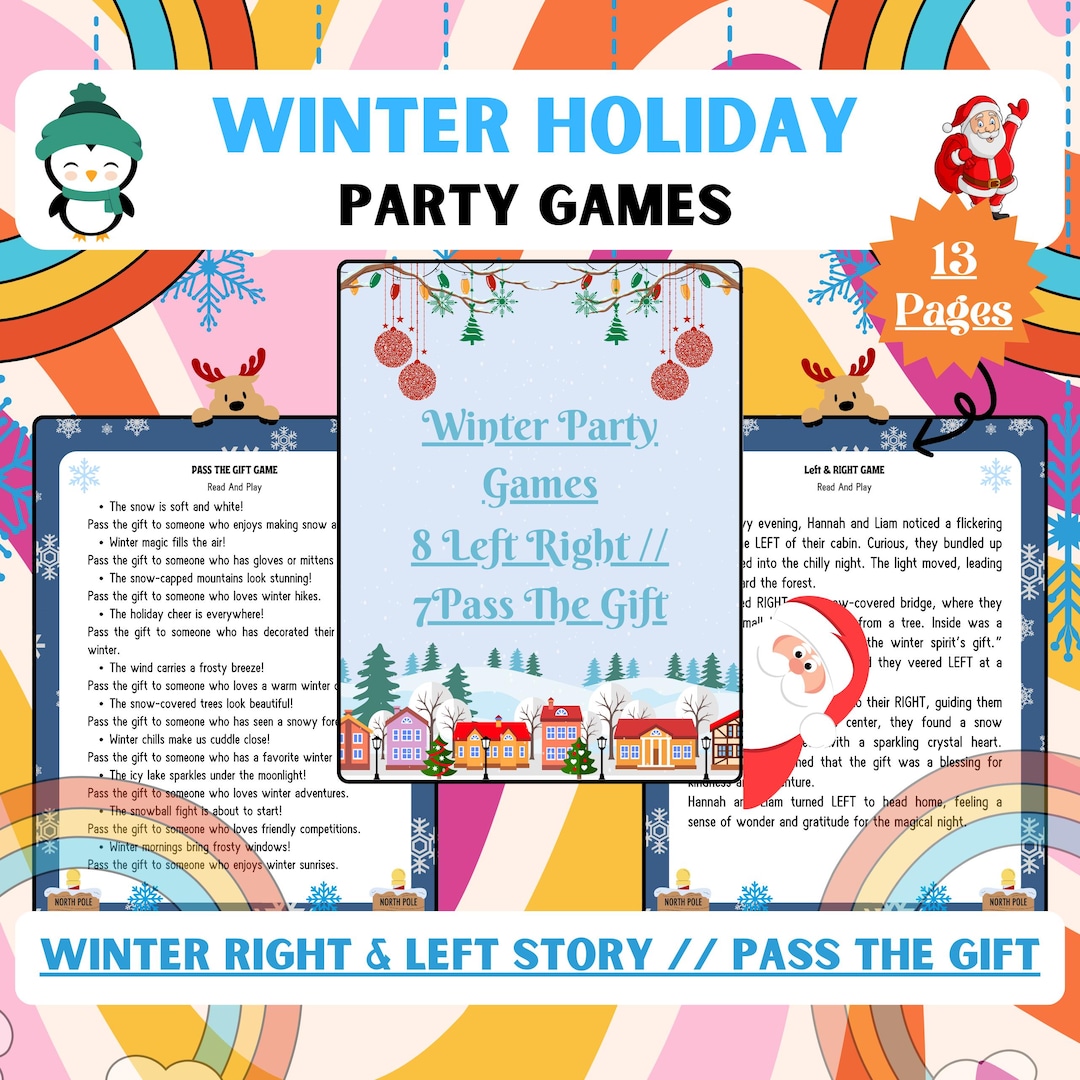 Winter Left Right Game | Party Games | Winter Holiday Pass the Gift ...