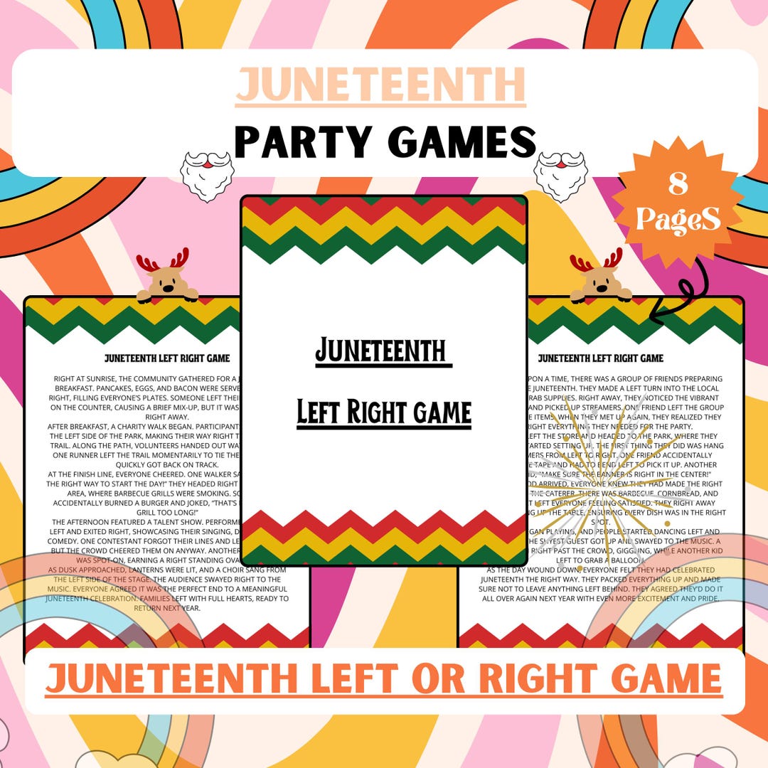Juneteenth Games Left Right Story Game for Kids Adults Black History ...