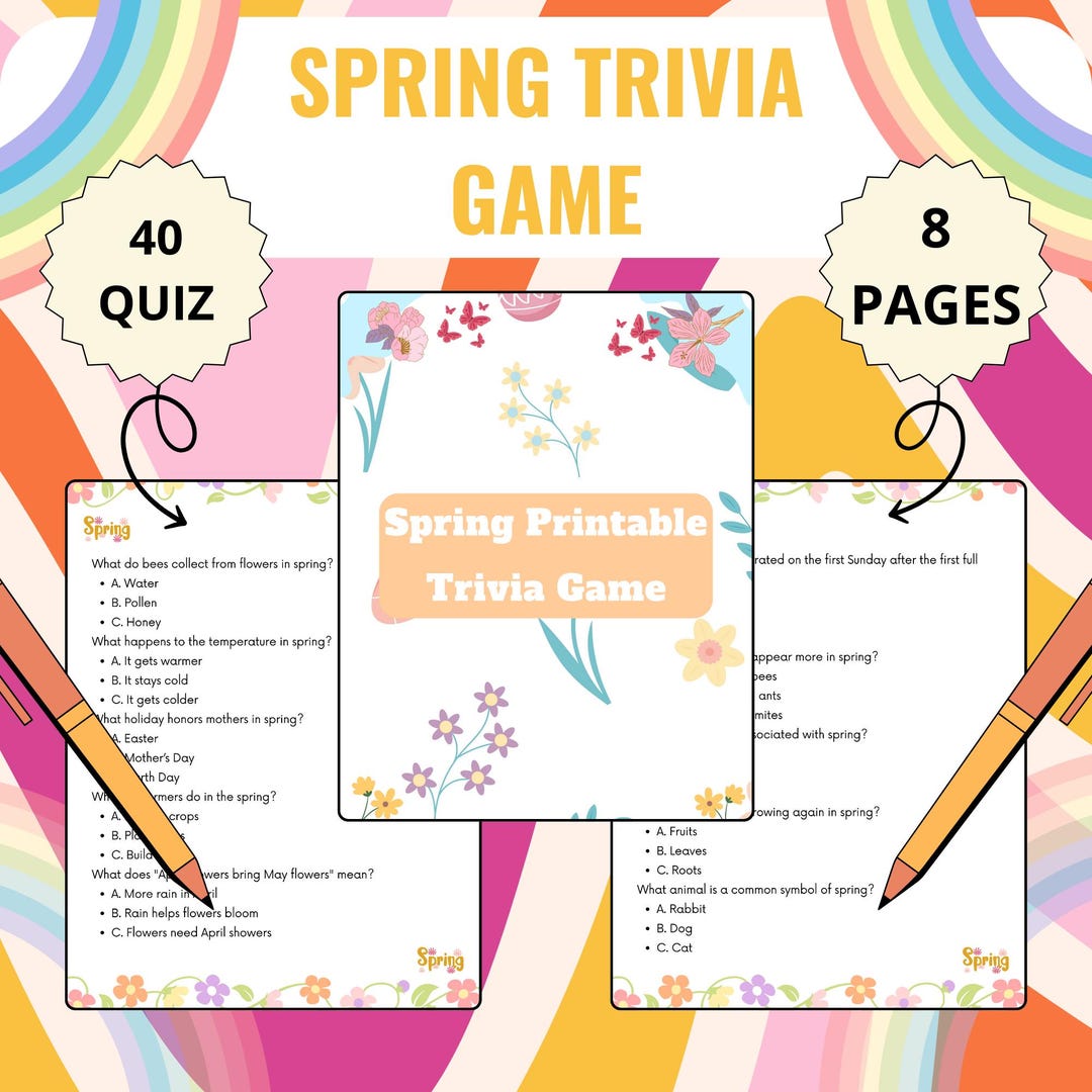 Spring Trivia Game | Printable Spring Quiz With Answers for a Family ...