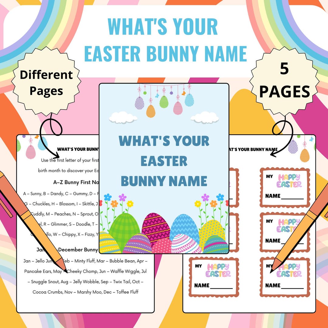 Easter Games | What's Your Bunny Name | Printable Easter Name Game ...