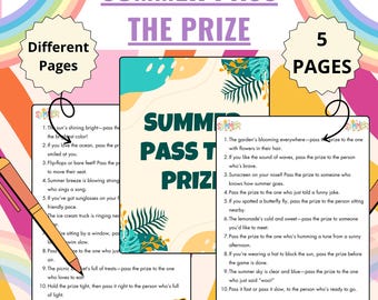 Summer Pass the Prize Game: Family Party Activity (digital Download) - Etsy