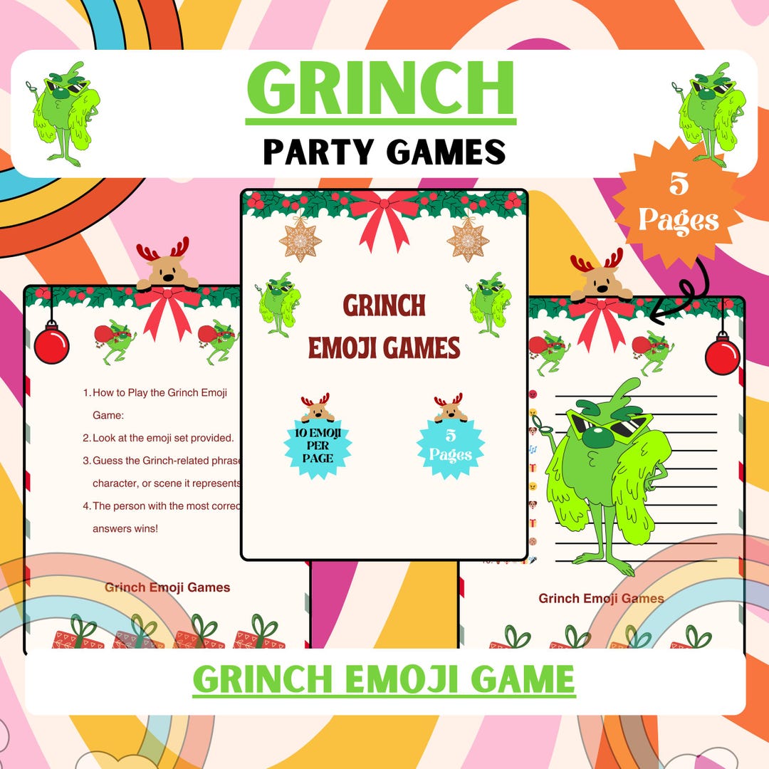 Grinch Emoji Game | Christmas Emoji Pictionary Game | Fun Holiday Emoji ...