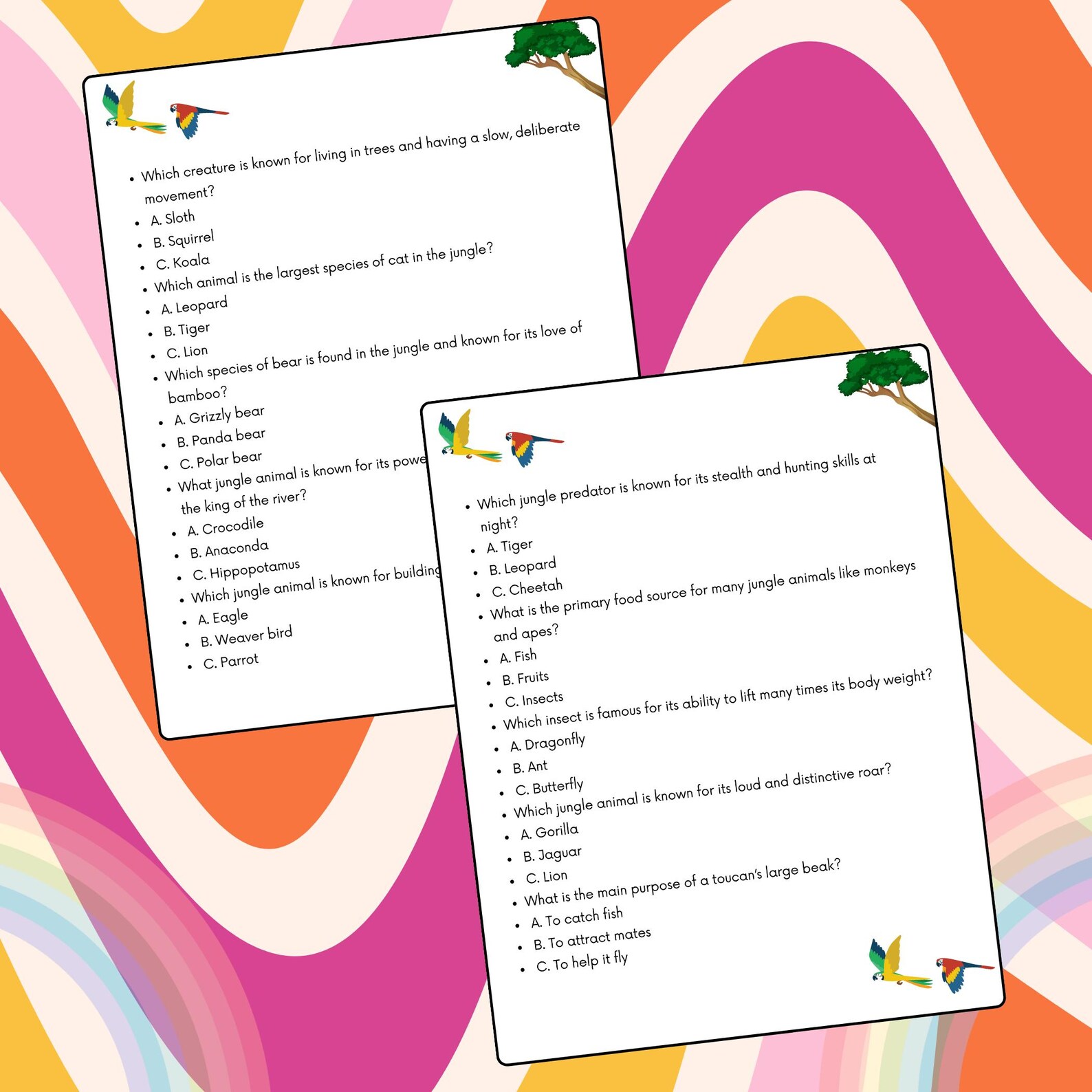 Animal Trivia Game | Printable Animal Trivia | Printable Trivia ...