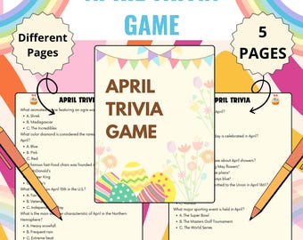 April Trivia Game | April Trivia for Kids Adults | Printable April Game ...