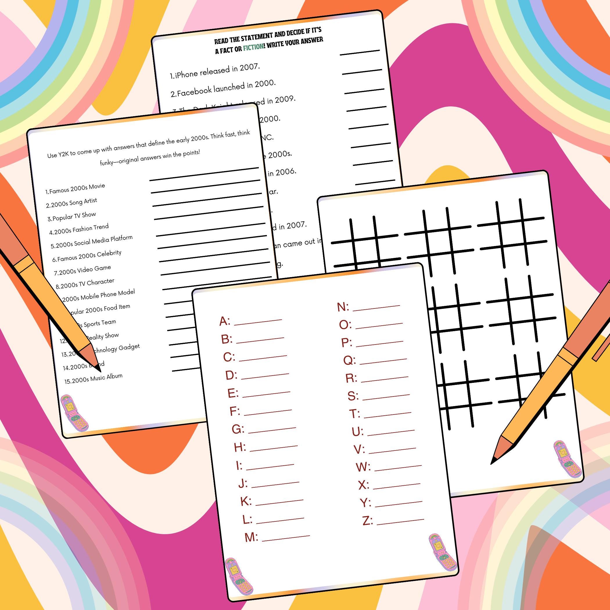 2000s Theme Party Games Bundle, Printable 2000s Birthday Party ...