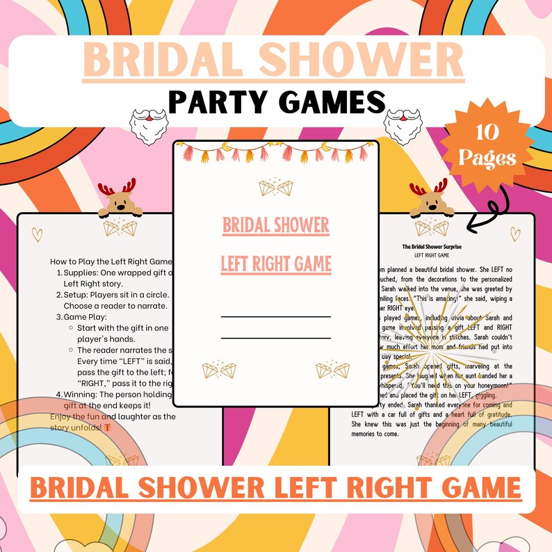 Bridal Shower Left Right Game Printable | Instant Download | Bridal ...