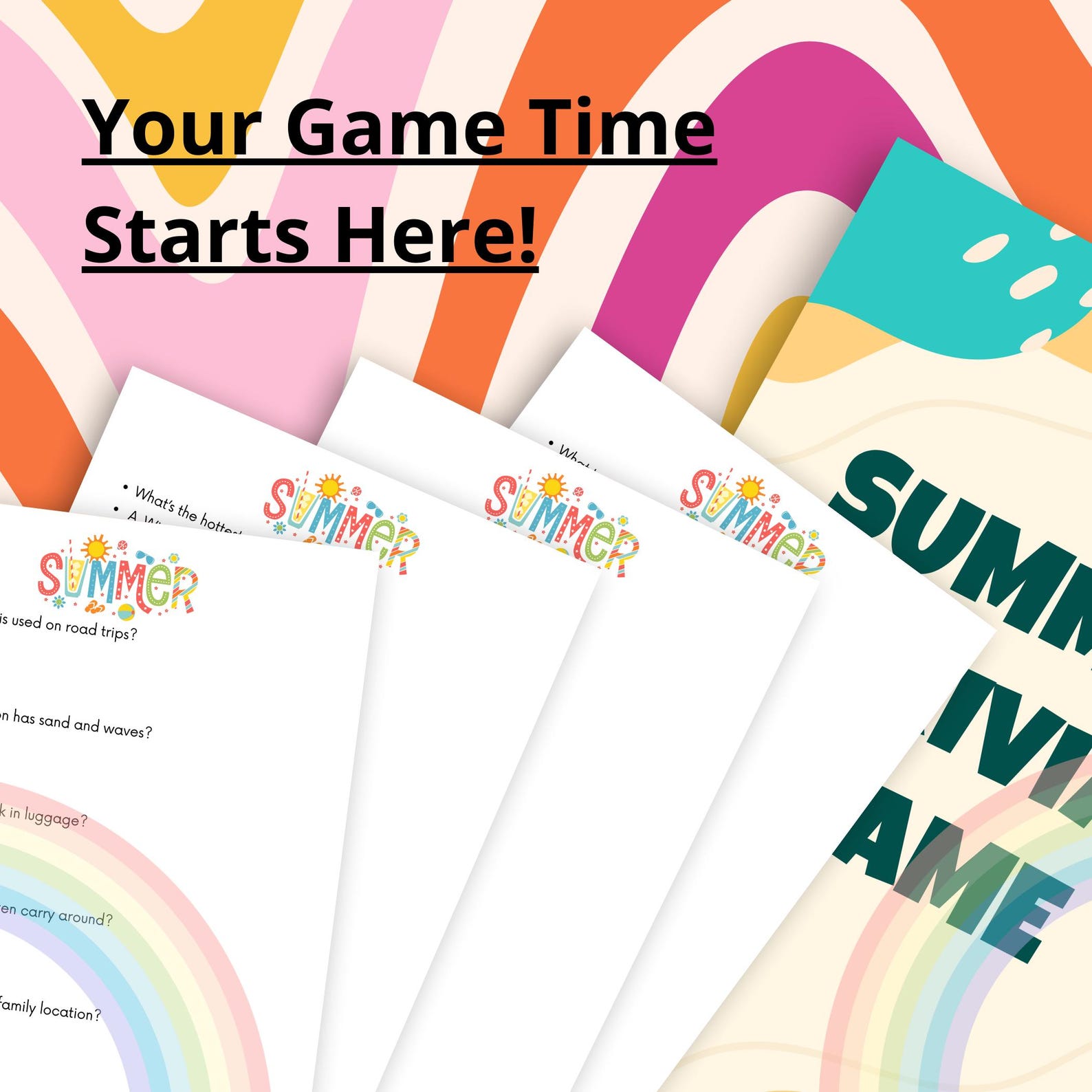 Summer Trivia Game | Summer Trivia Quiz | Printable Summer Game ...