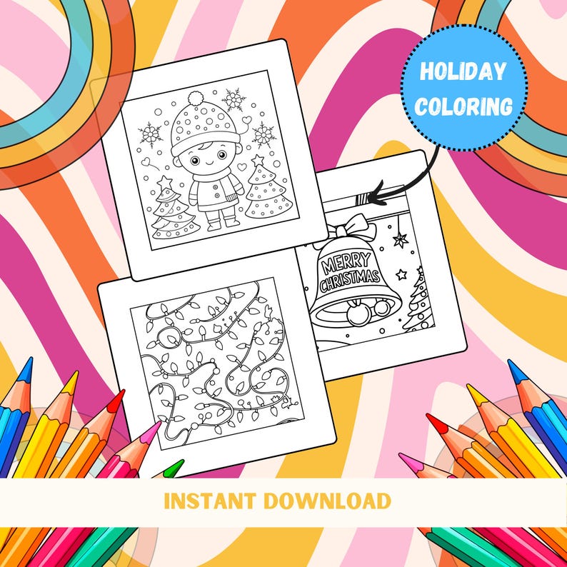Bold and Easy Cozy Christmas Coloring Pages | Winter Christmas ...
