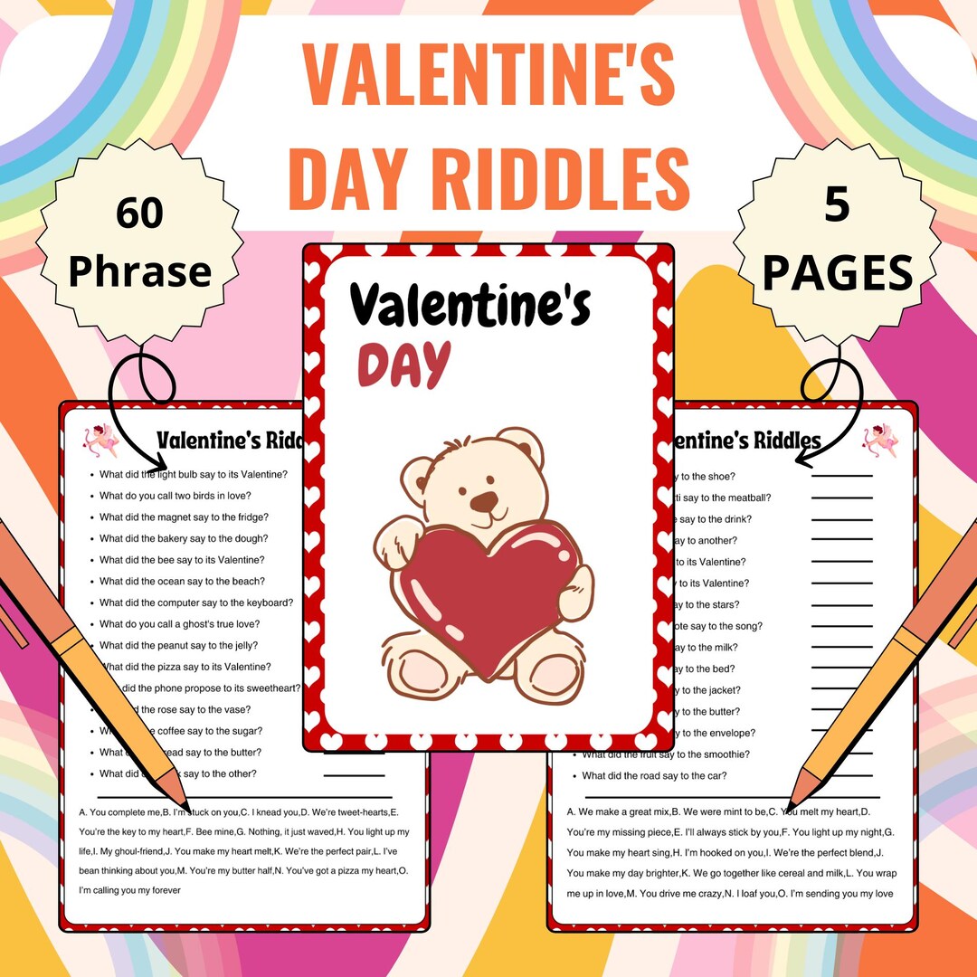 Valentine's Day Riddles Game | Valentine's Party Game | Easy Valentine ...