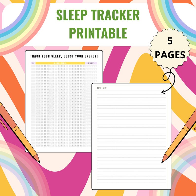 Sleep Tracker Printable Journal Page | Monthly Sleep Tracker | Sleep ...