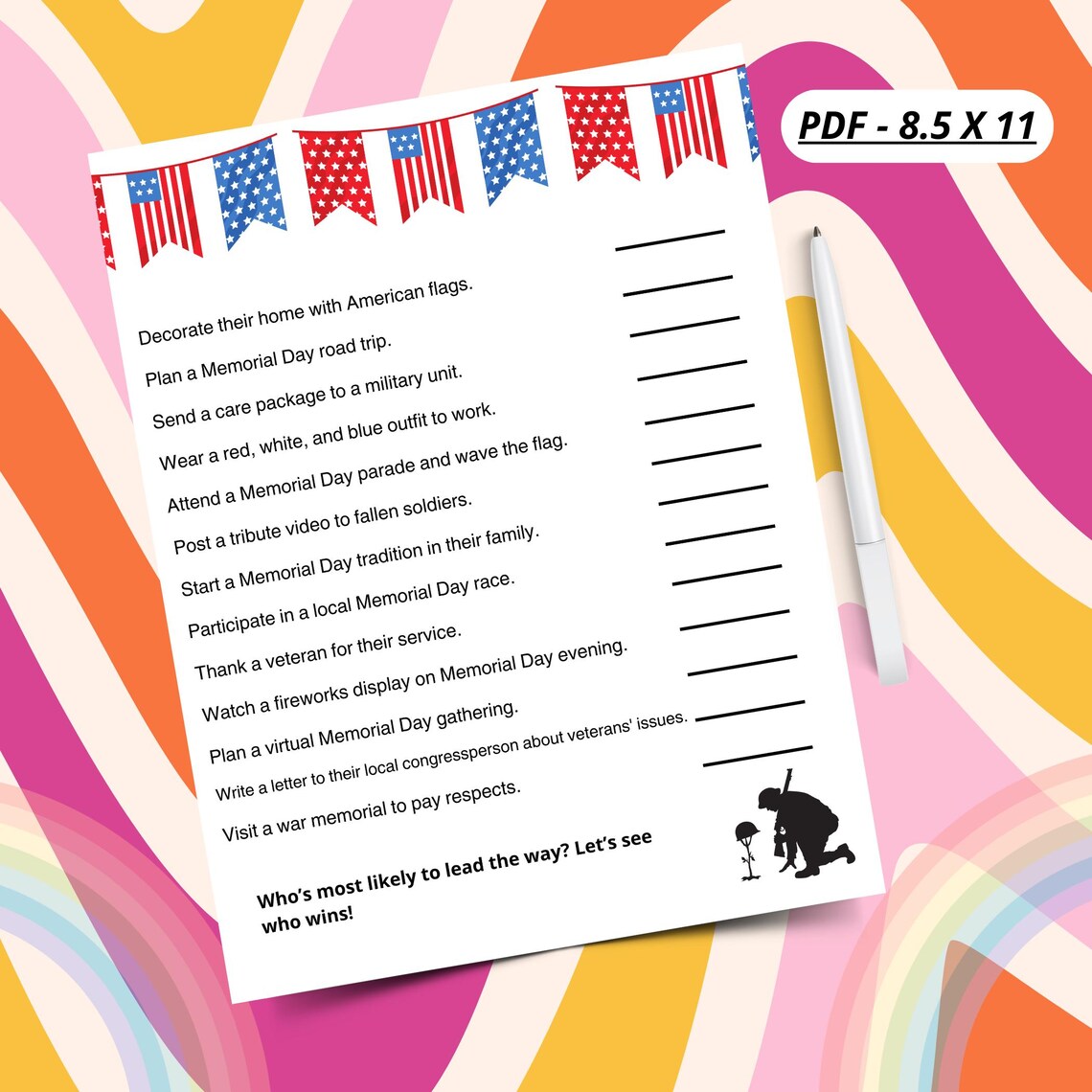 Memorial Day Most Likely to Game | Funny Adult Icebreaker Games Groups ...