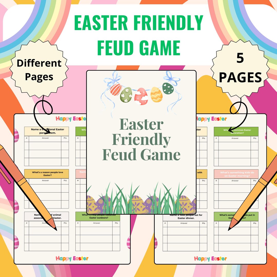 Easter Friendly Feud Game | Printable Easter Activity for Kids & Adults ...