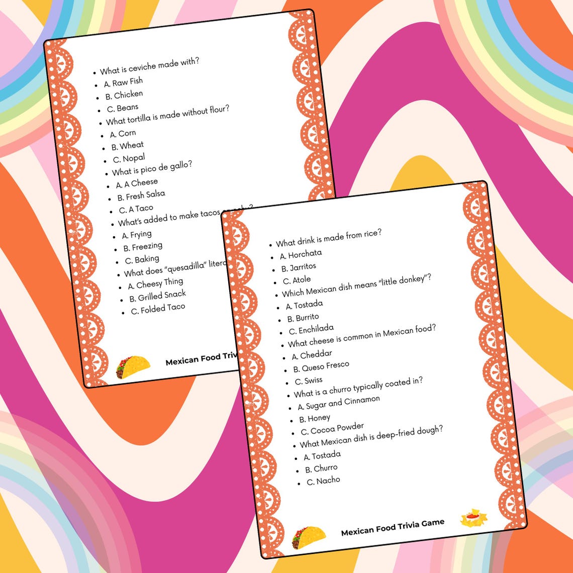 Cinco De Mayo Mexican Food Trivia Game | Fun Games for Cinco De Mayo ...