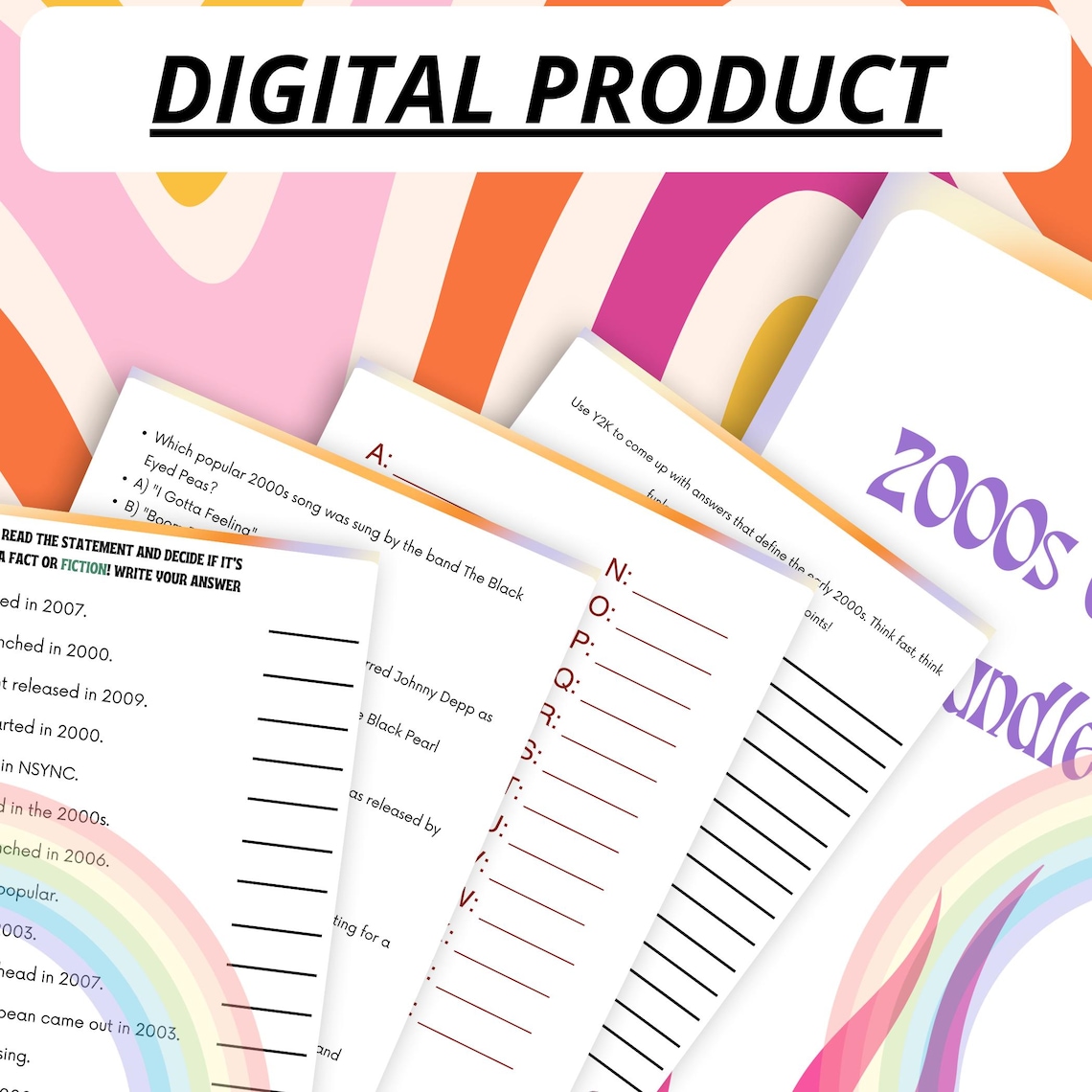 2000s Theme Party Games Bundle, Printable 2000s Birthday Party ...