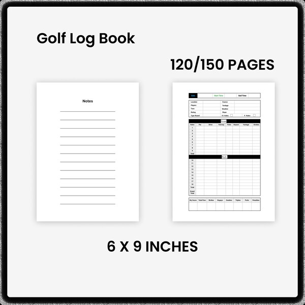 Golf Log Book - Etsy