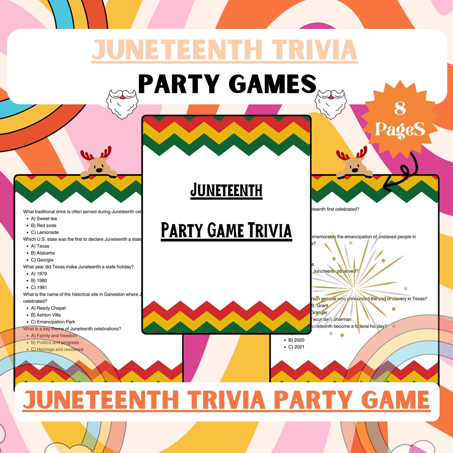 Juneteenth Trivia Game | Printable Freedom Day Trivia Game | African ...