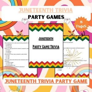 Juneteenth Trivia Game | Printable Freedom Day Trivia Game | African ...