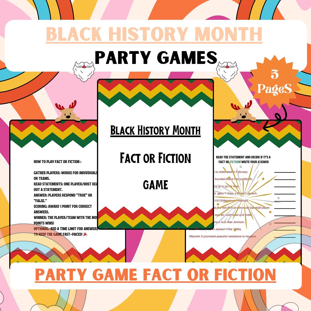 Black History Month Fact or Fiction Game | African History Month Party ...