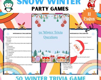 Winter Trivia Game Printable | Fun Winter Games for Adults and Kids ...