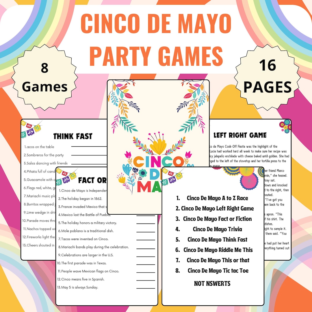 Cinco De Mayo Bundle | Cinco De Mayo Trivia Party Game | Cinco De Mayo ...