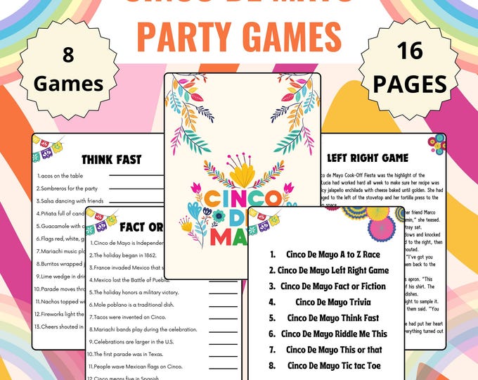 Cinco De Mayo Bundle | Cinco De Mayo Trivia Party Game | Cinco De Mayo ...
