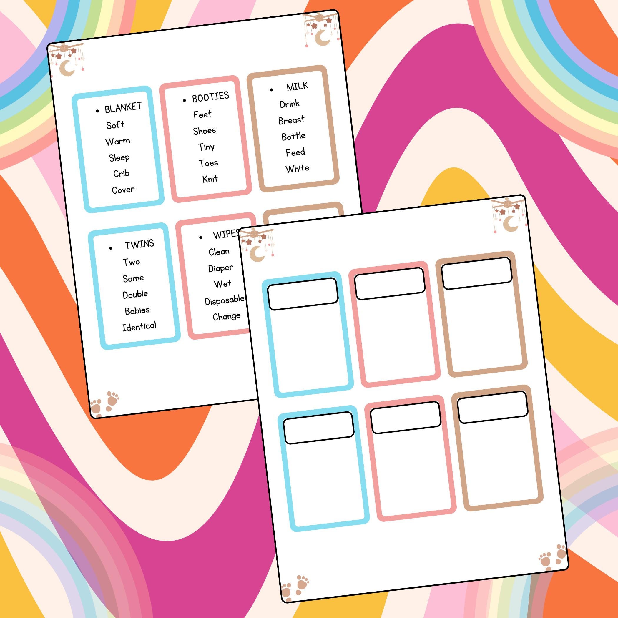Baby Shower Taboo Game | Forbidden Words Game | Baby Shower Party Game ...