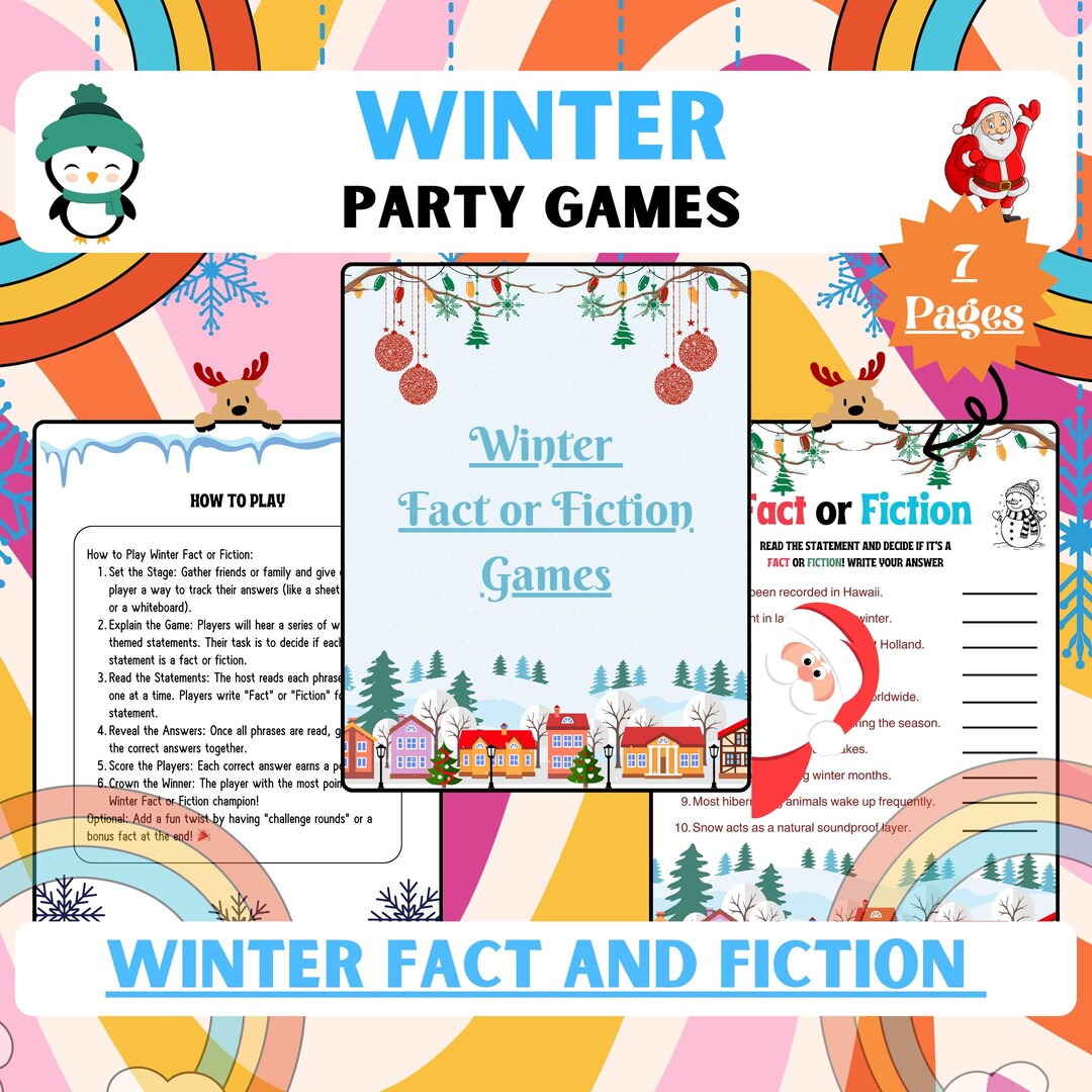 Winter Fact or Fiction Game Fun Printable Game for All Ages Fun ...