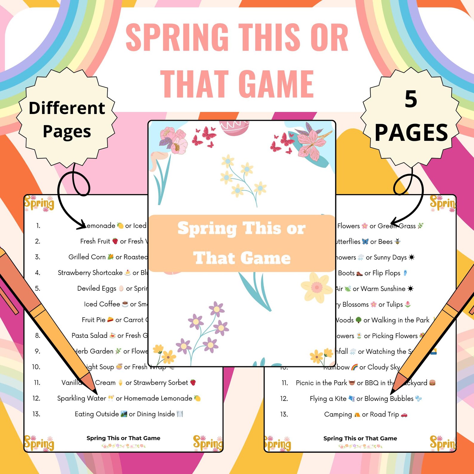 Spring This or That Game | Spring Would You Rather | Fun Spring Game ...