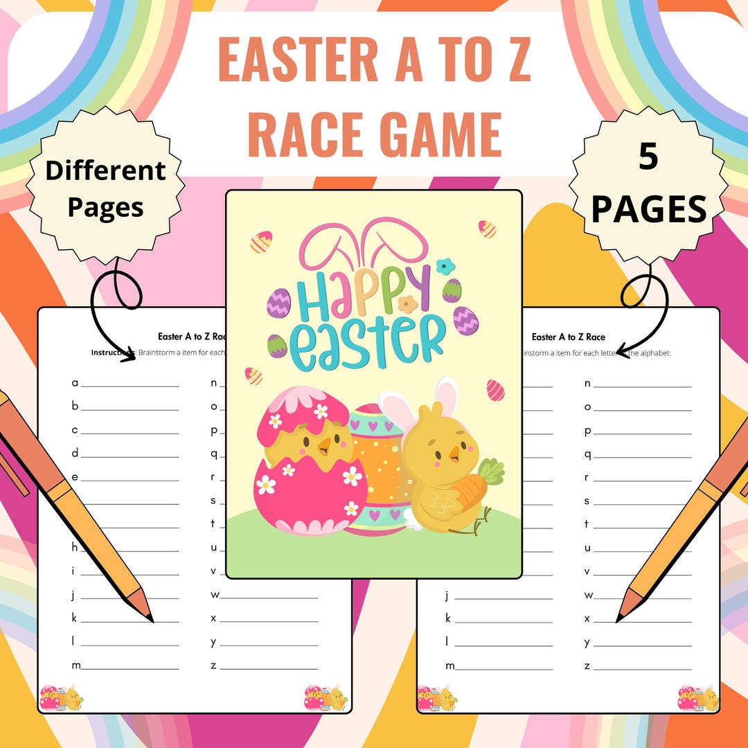 Easter A to Z Race Game | Printable Easter ABC Game | Easter Party ...