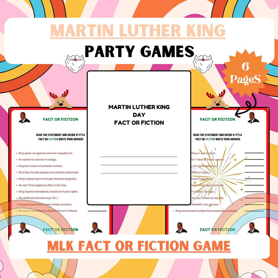 MLK Fact or Fiction Martin Luther King Day Games for Kids MLK Day ...