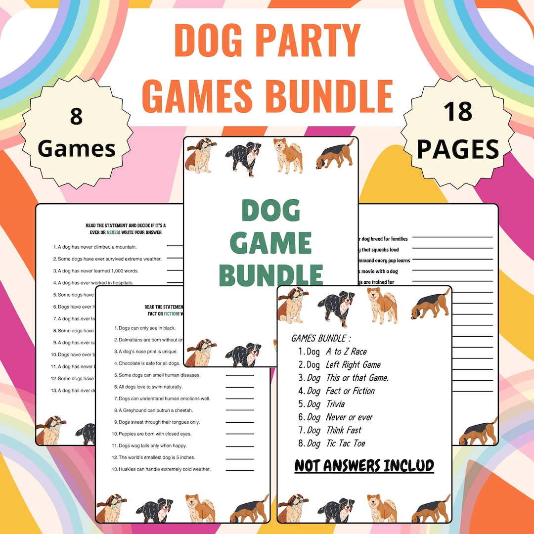 Dog Birthday Party Games Printable | Dog Birthday Games Puppy ...