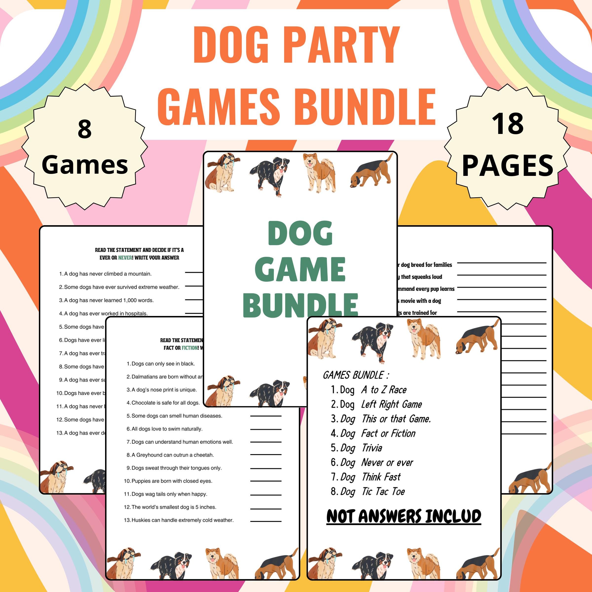 Dog Birthday Party Games Printable | Dog Birthday Games Puppy ...