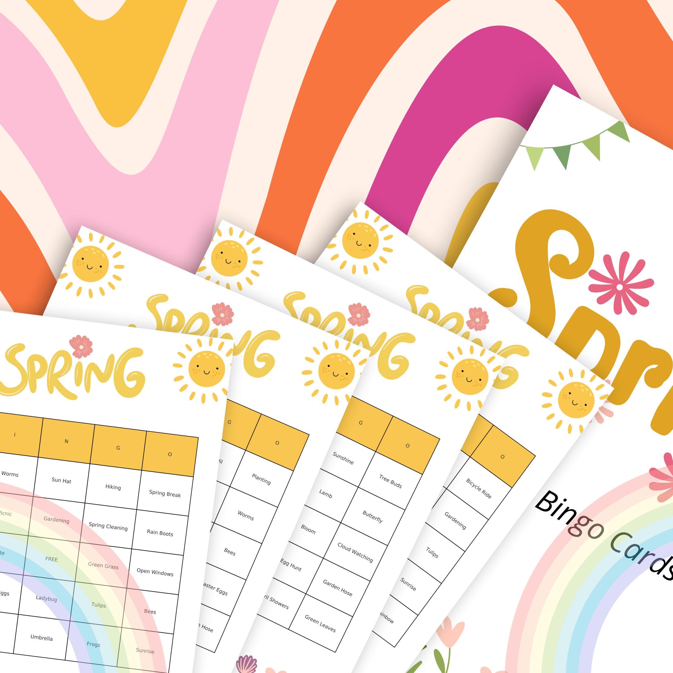 15 Printable Spring Bingo Cards, Spring Party Game, Spring Activity ...