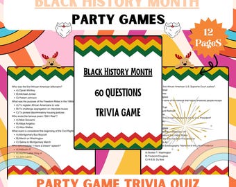 Black History Trivia Game Printable Black History Month Game Black ...