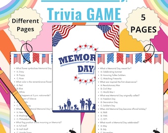 Memorial Day Trivia Game | Memorial Day Trivia Questions | Patriotic ...