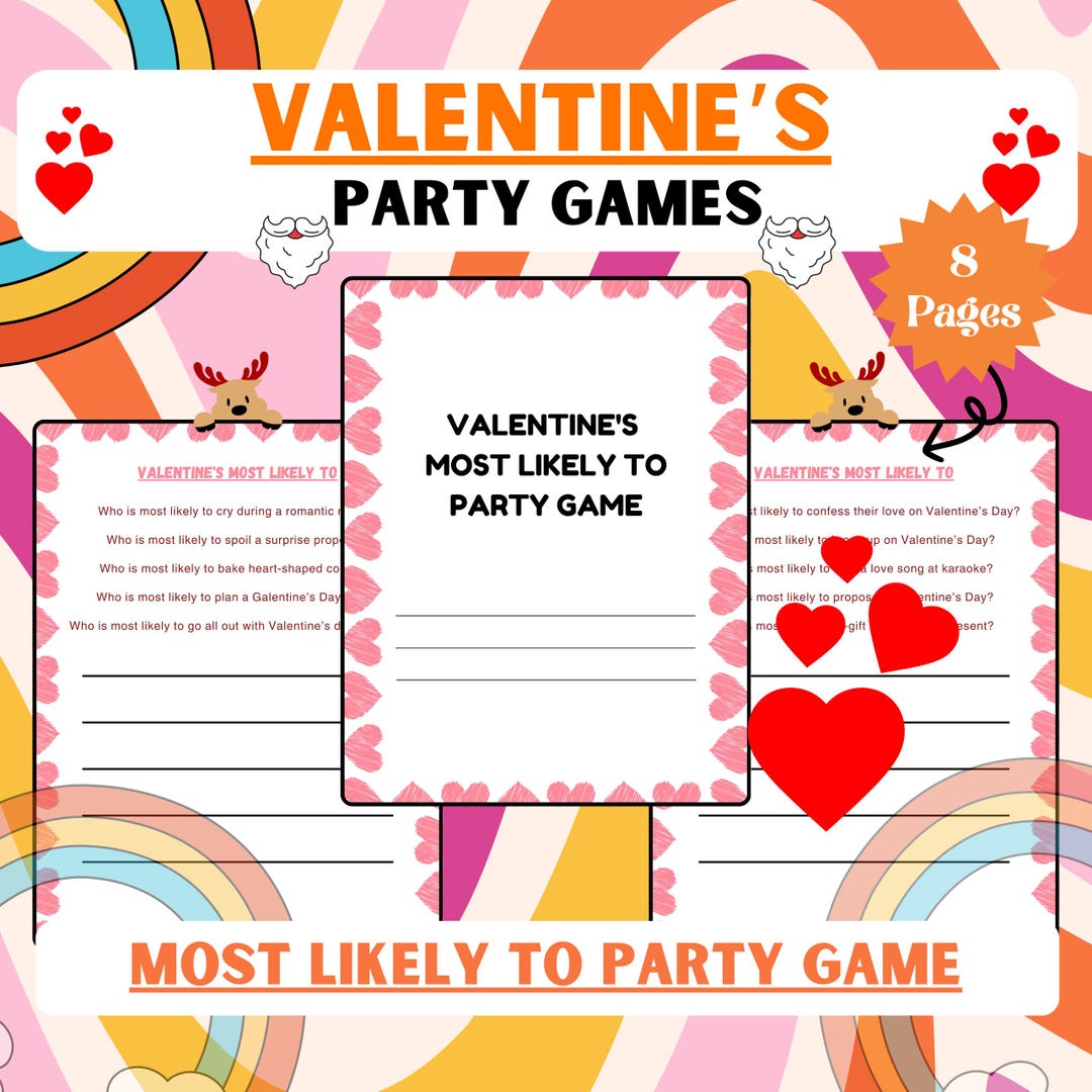 Most Likely to Valentine’s Party Game | Fun Printable Valentine’s Game ...