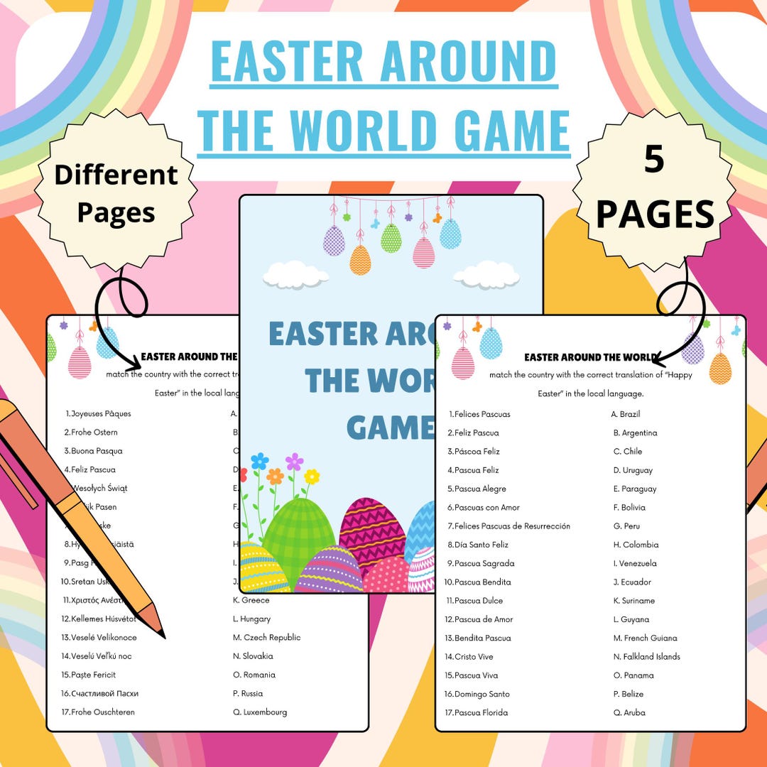 Printable Easter Around the World Games | Easter Traditions Quiz ...