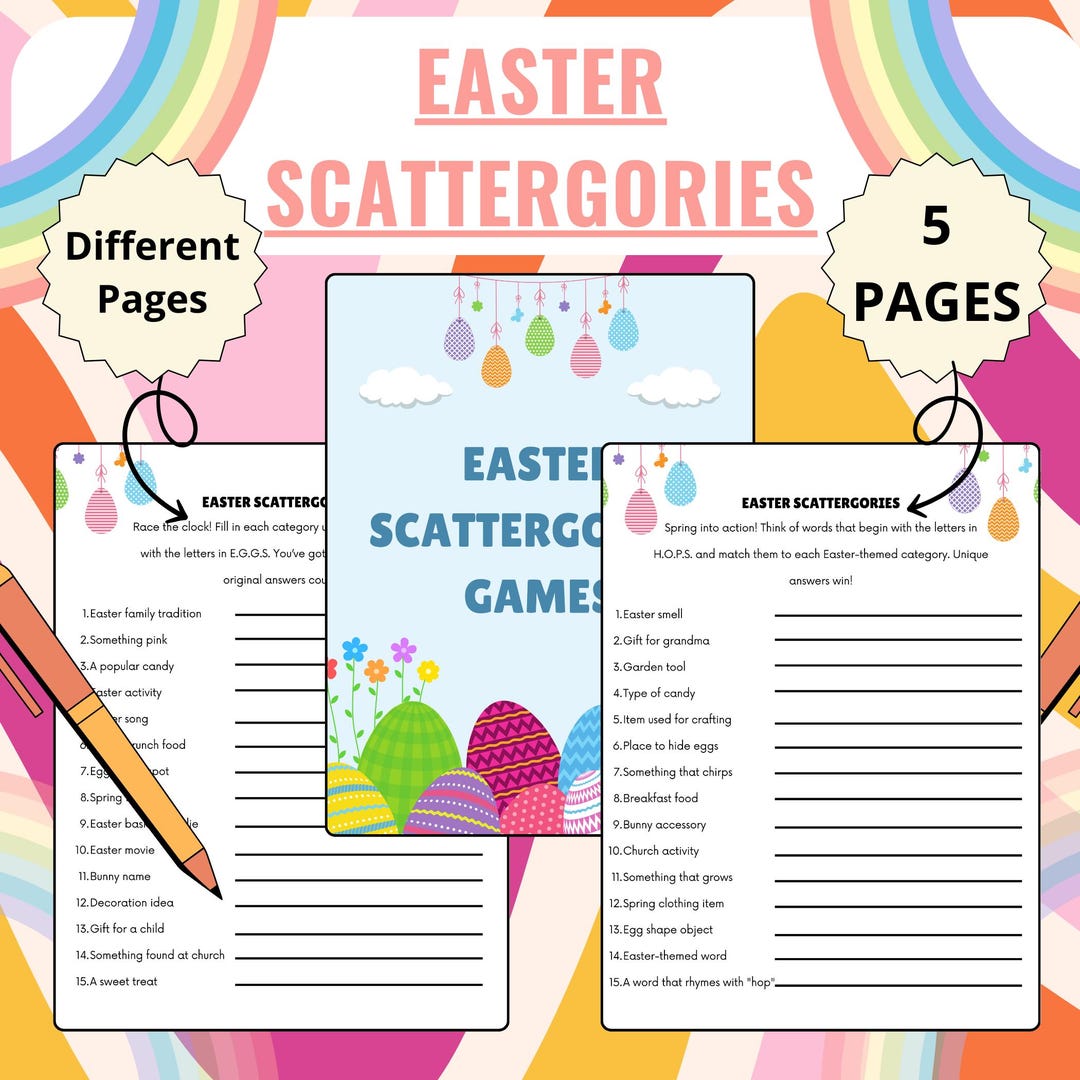 Easter Scattergories Games | Easter Word Party Games | Easter Activity ...