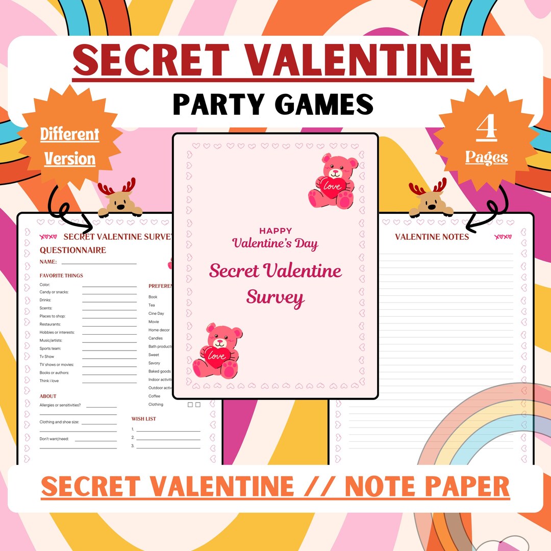 Secret Valentine Survey | Secret Valentine Gift Exchange | Secret ...