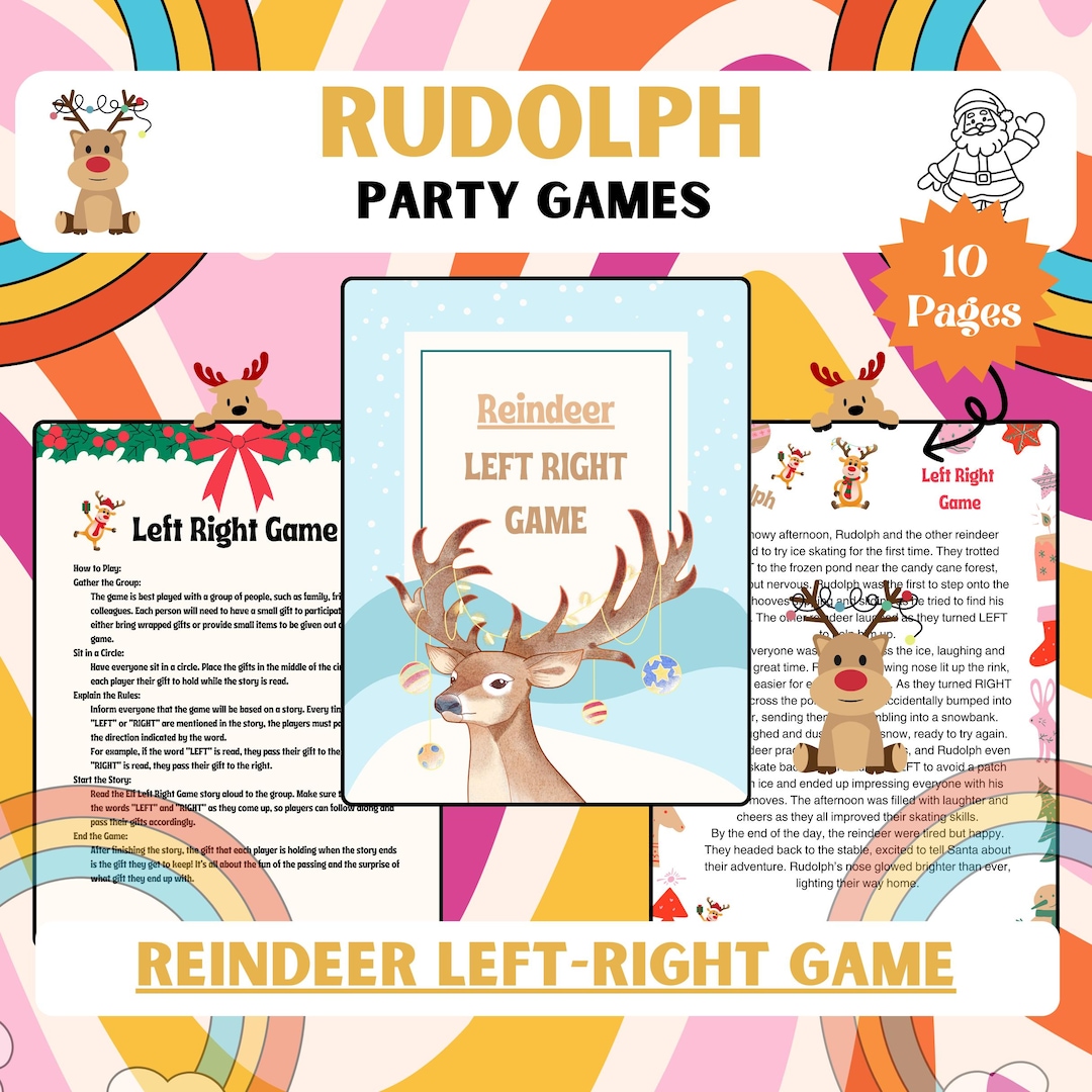 Rudolph Left-right Game | Fun Christmas Gift Exchange Activity ...
