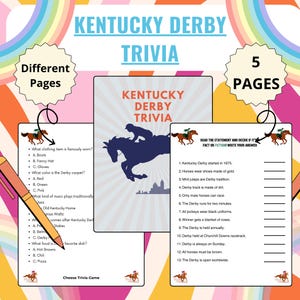 Kentucky Derby Trivia Game | Printable 151st Derby Party Games | 2025 ...