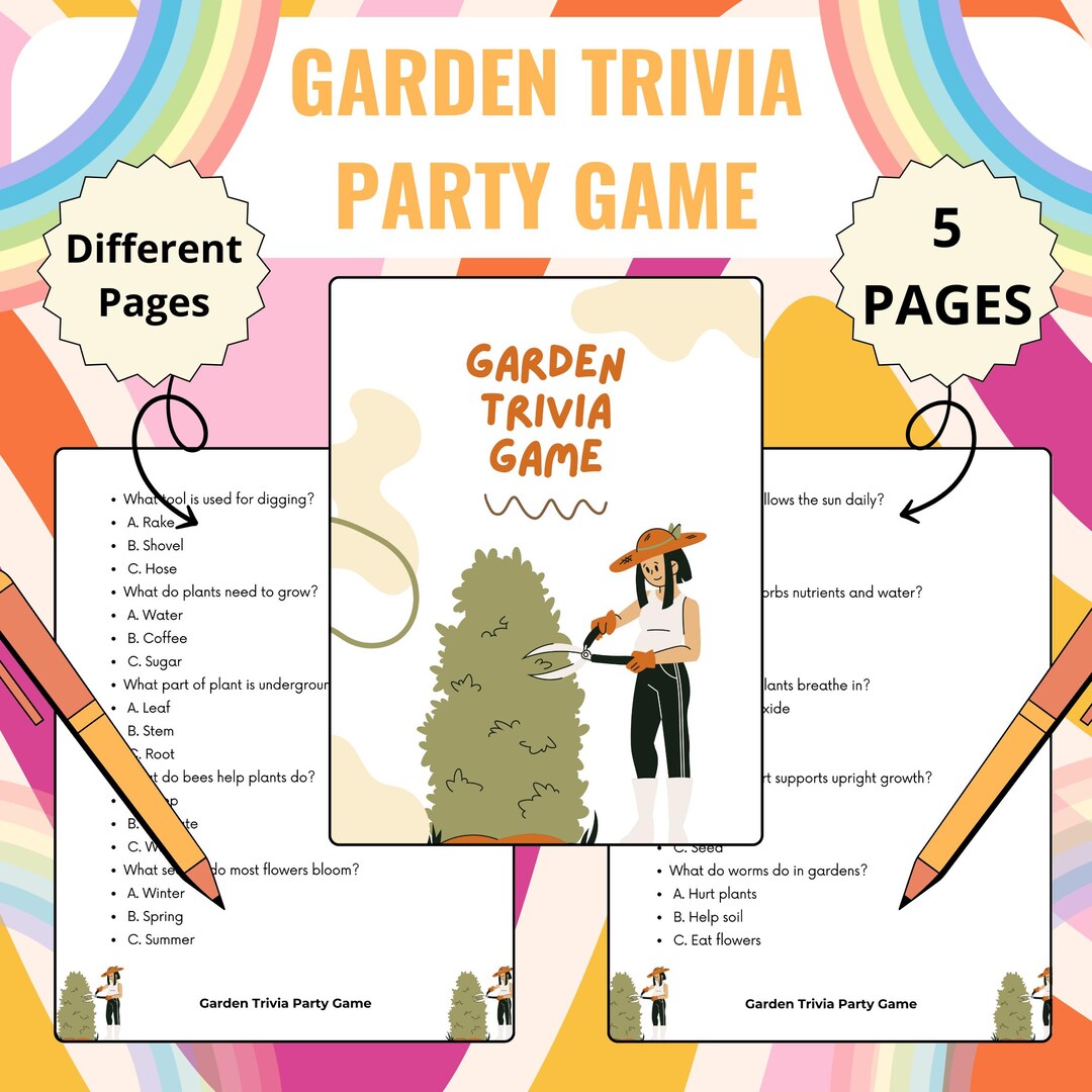 Gardening Trivia Game | Garden Party Games | Spring Trivia Game ...