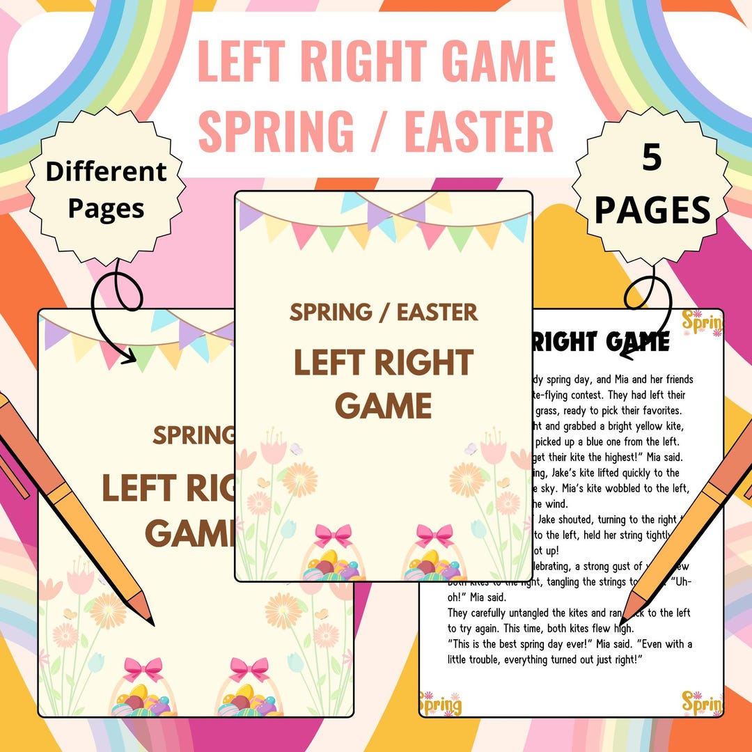 Left Right Games | Easter Left Right Game | Printable Holiday Left ...