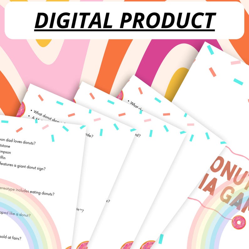 Food Donut Trivia Game, Printable Doughnut Game for Kids & Adults ...