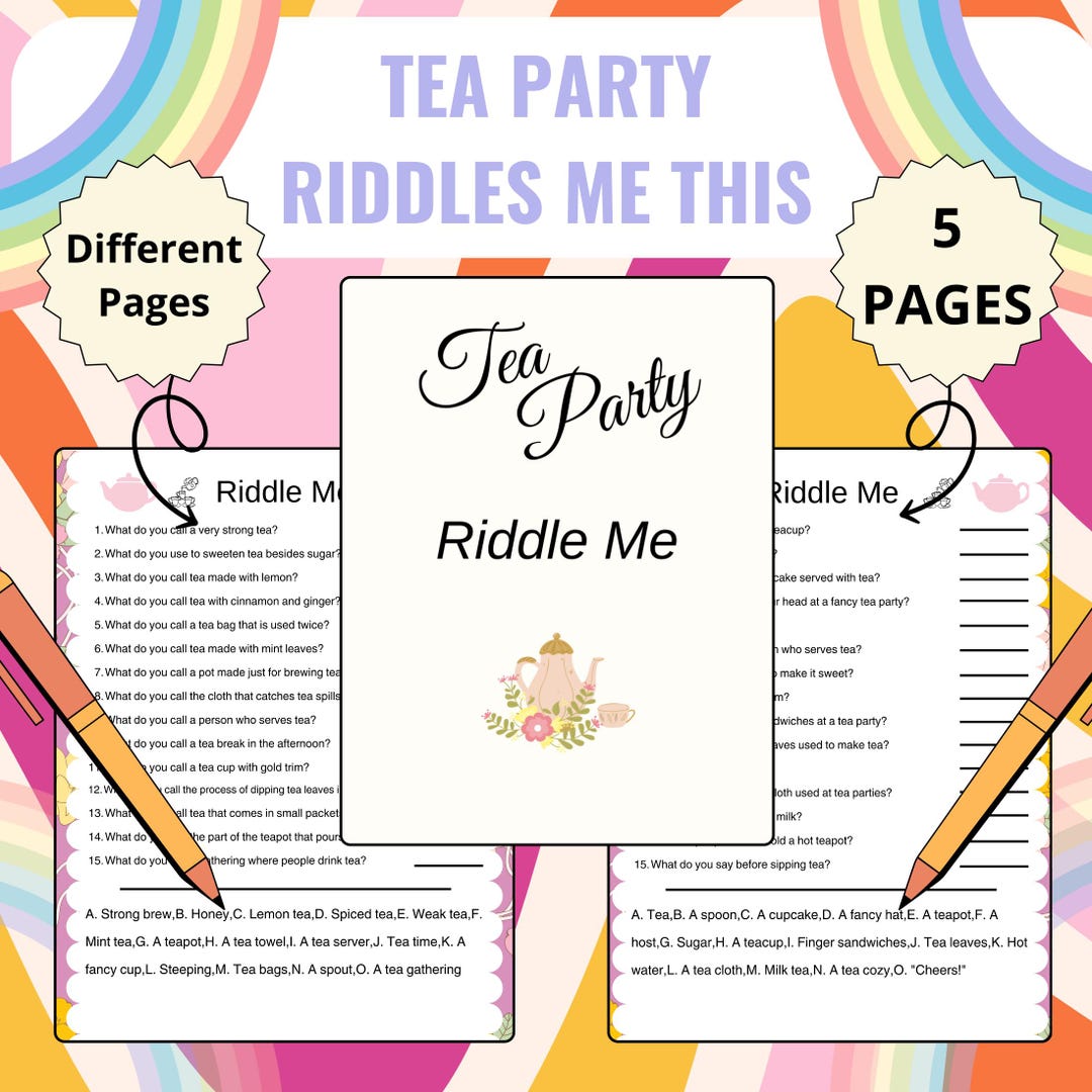 Tea Party Riddles Me This | Tea Party Games | Ladies Tea Party Games ...